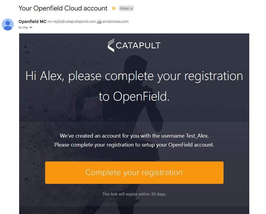 OpenField Account Registration – Catapult Support