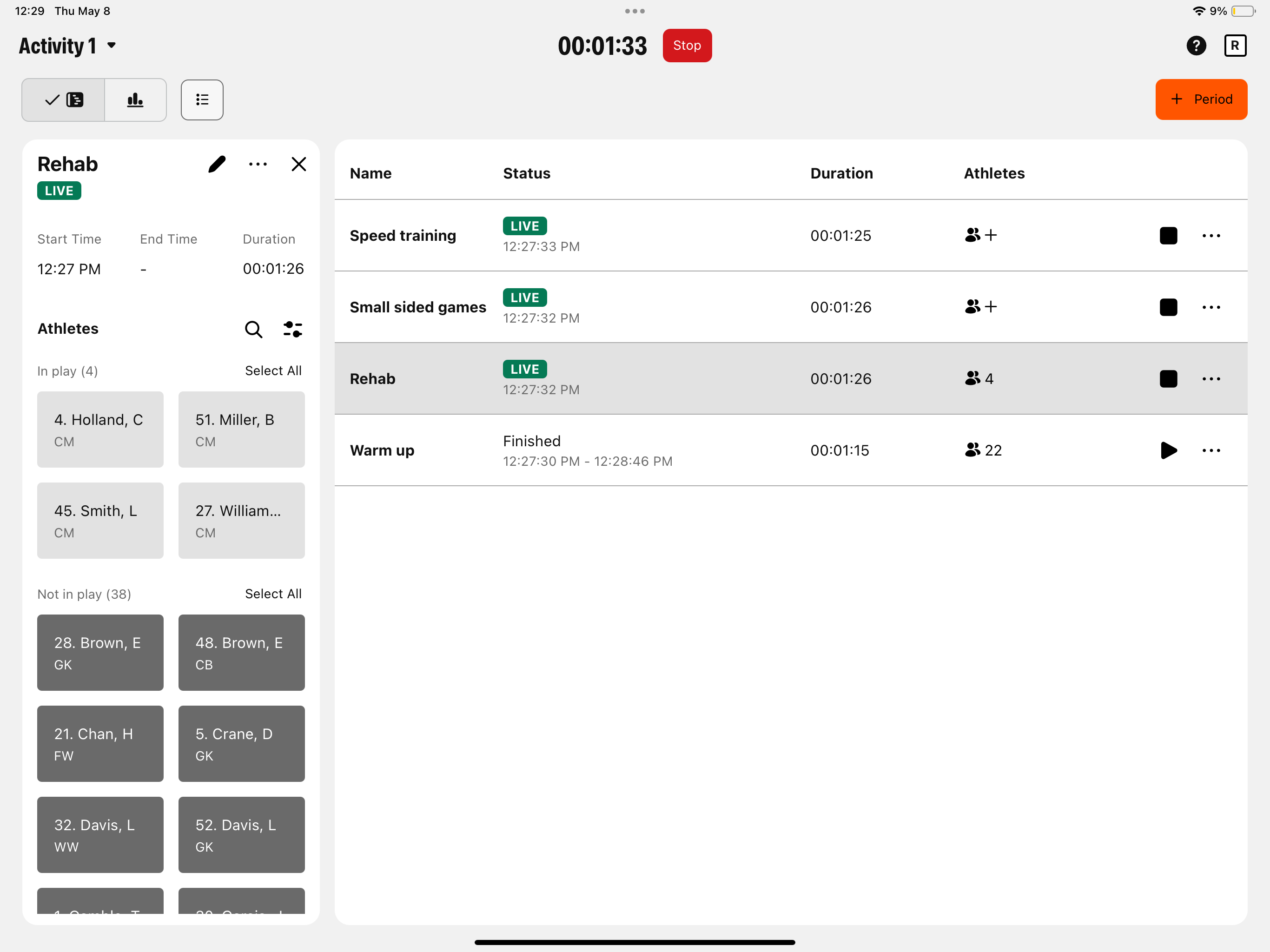 Running a Live Activity – Catapult Support