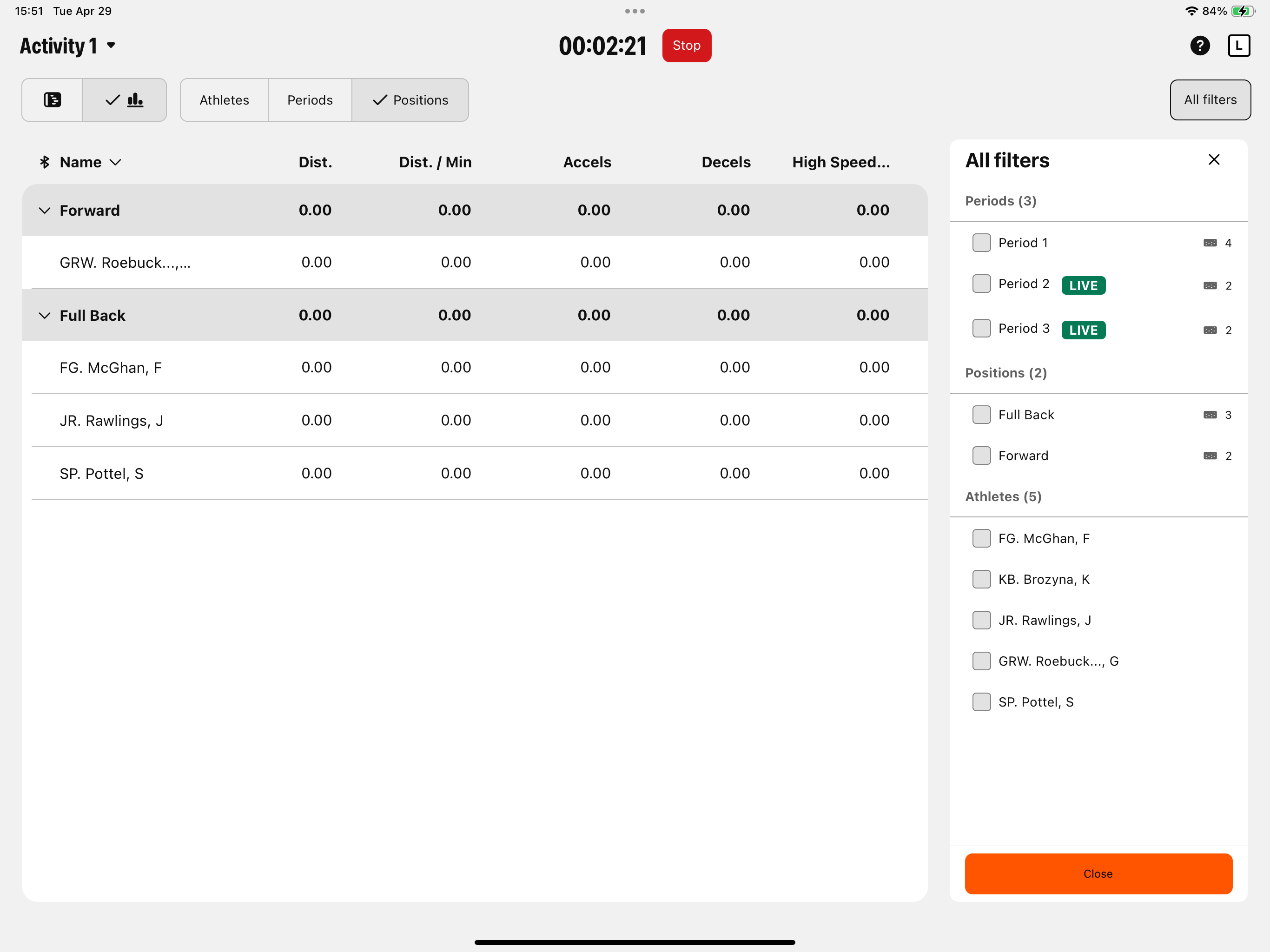 Running a Live Activity – Catapult Support
