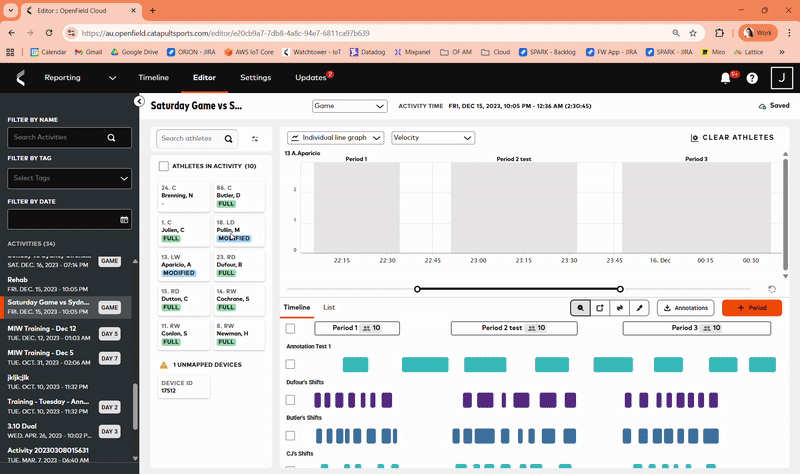 Move Athlete to New or Existing Activities – Catapult Support