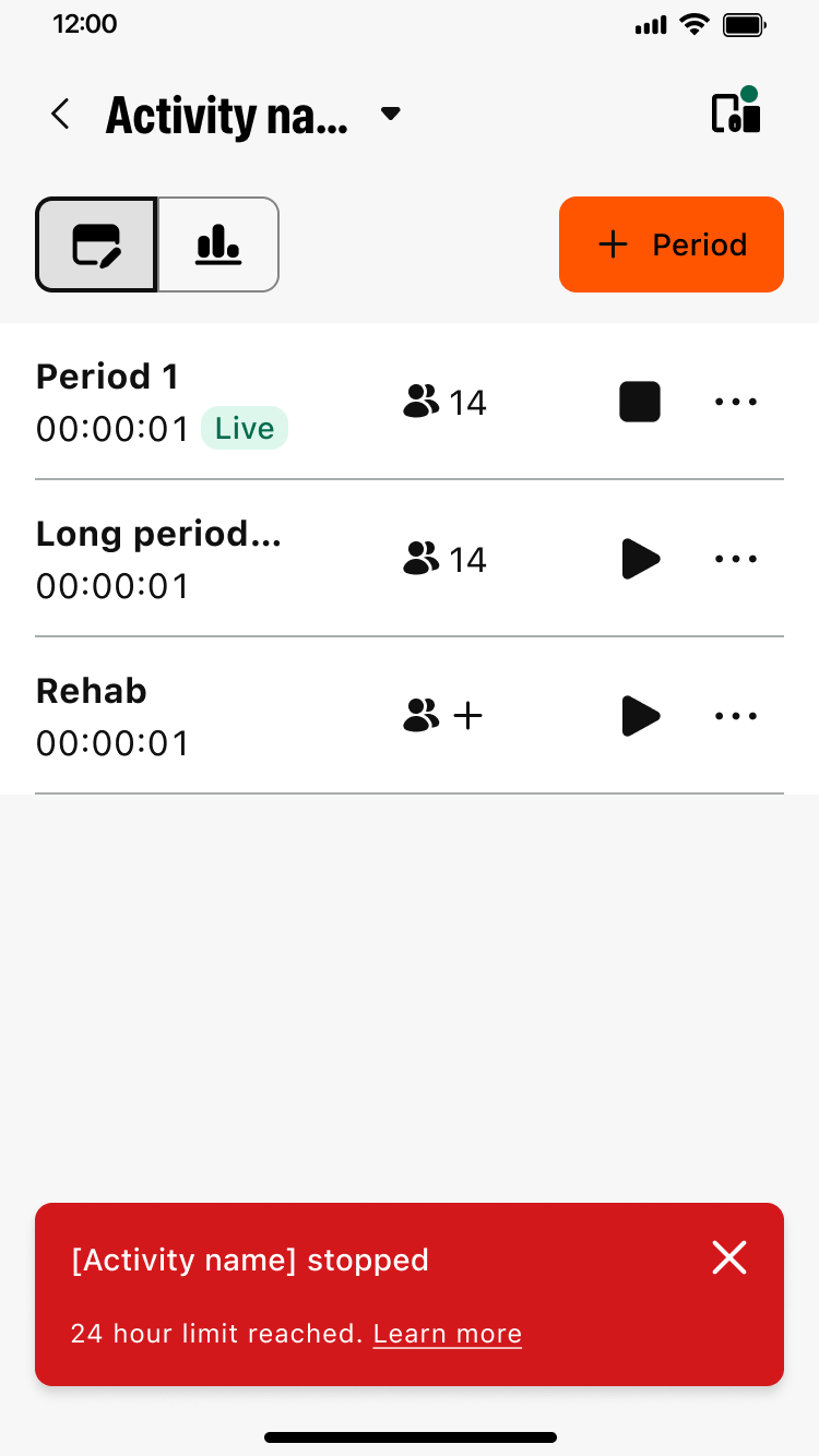 24 Hour Time Limit on Live Activities – Catapult Support