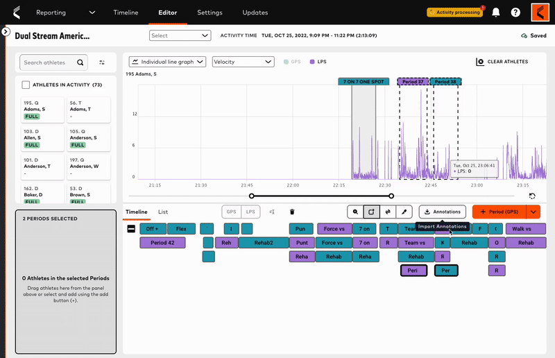 Dual Stream Activities – Catapult Support