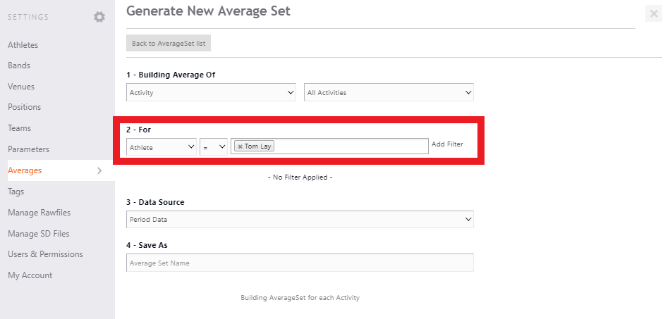 How to Generate an Average Set – Catapult Support