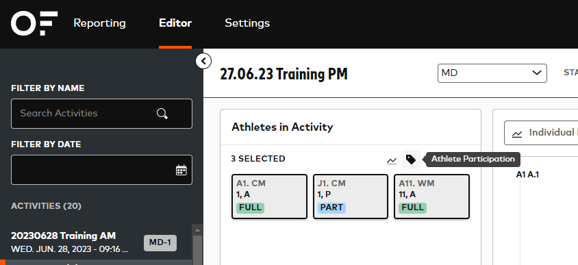 Editing Participation Tags Applied to Athletes for an Activity ...
