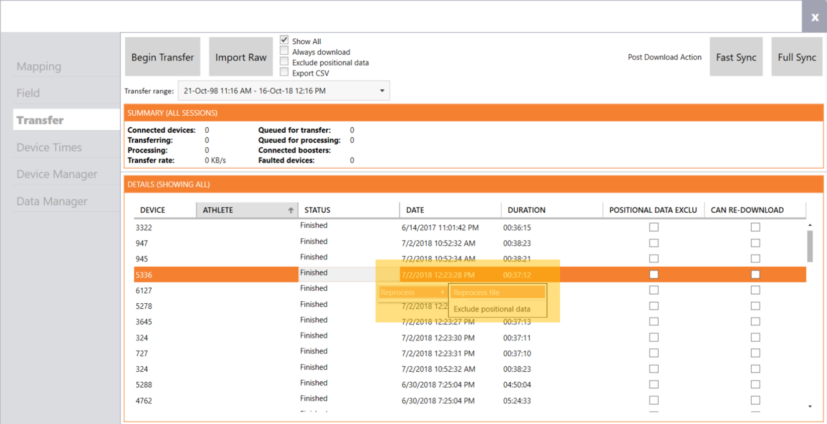No Data Appearing Post Download – Catapult Support